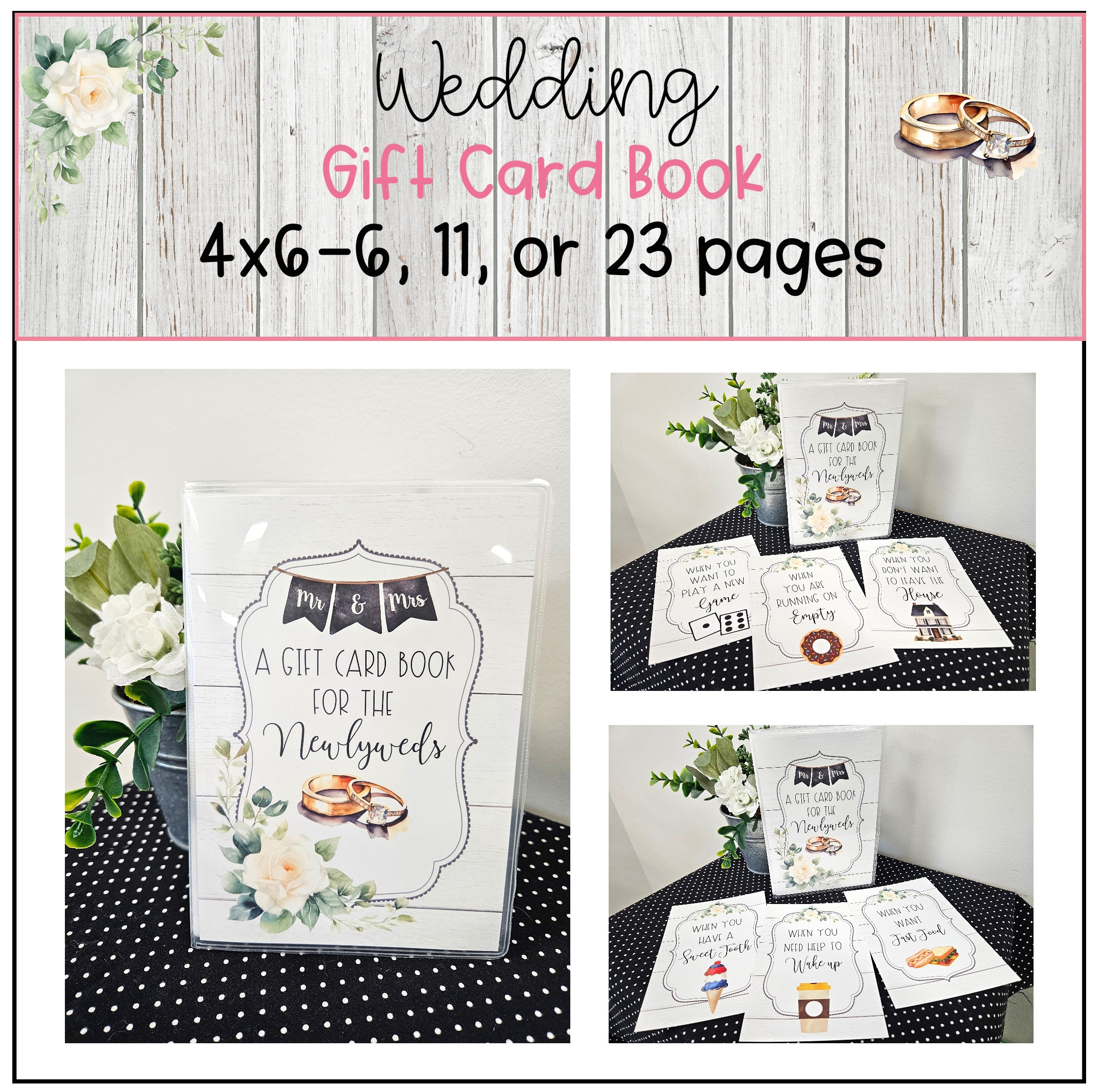 Gift Card Book for a Wedding Gift, BYO Gift Card Book, Bridal Shower ...