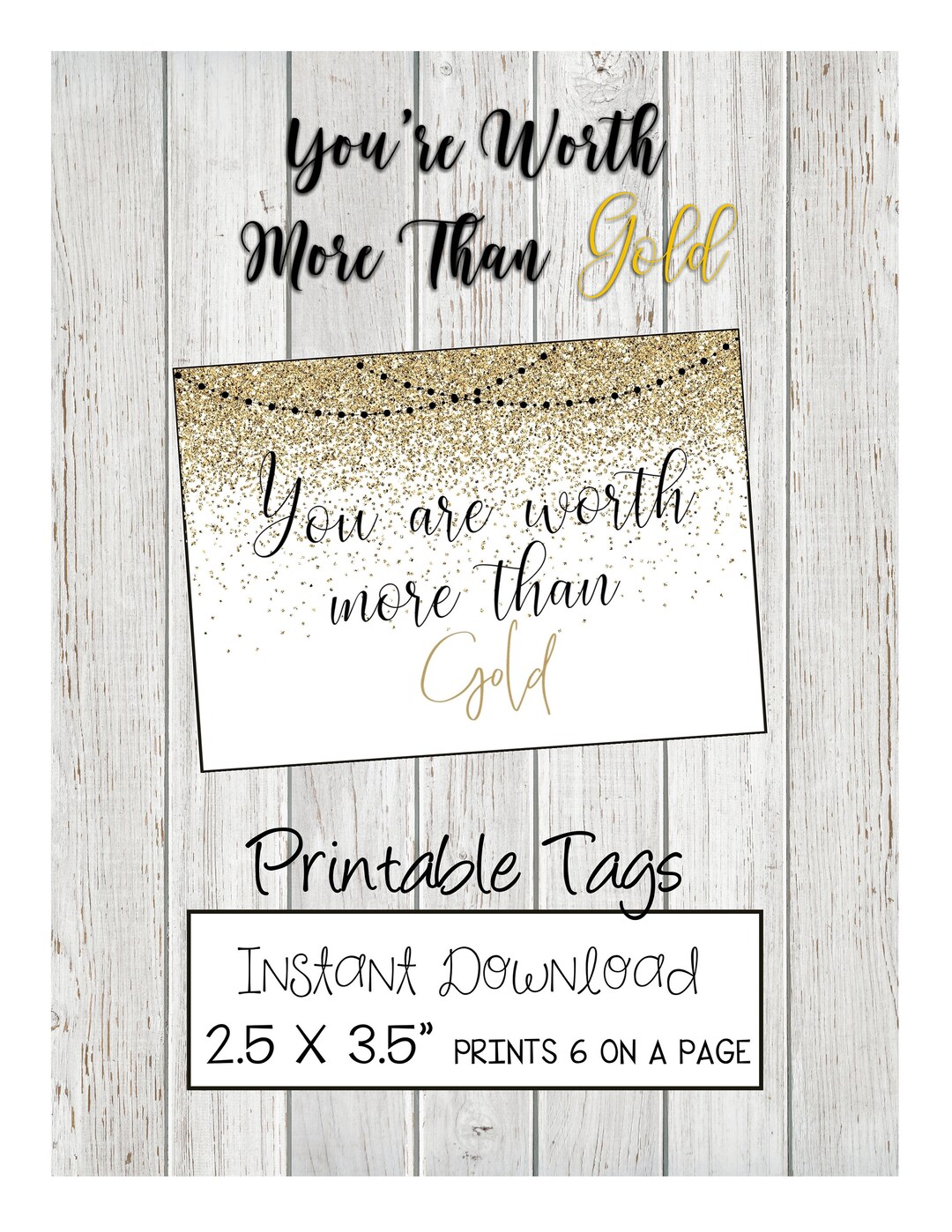 You Are Worth More Than Gold Gift Tags, St. Patrick's Day Gift Tags, St ...