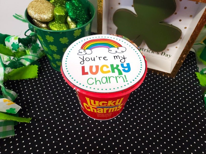 4" You're My Lucky Charm Circle Tags for Lucky Charms Cereal, Cereal ...