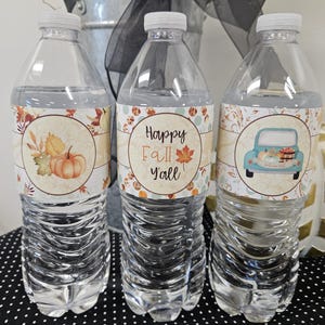 Fall Water Bottle Labels, Drink Labels, Printable Water Bottle Labels ...