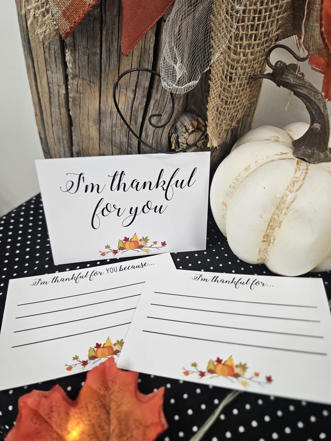 I Am Thankful for Printable Cards, Thanksgiving Notecards, Thankful for ...