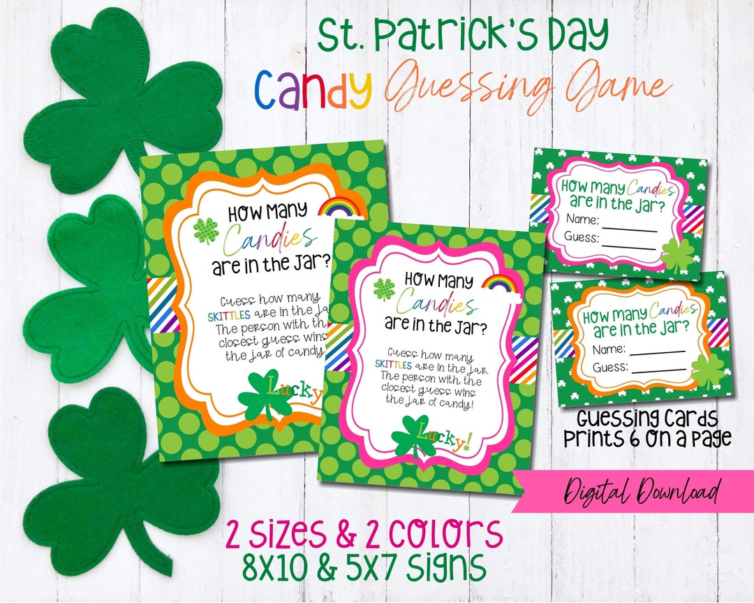 St. Patrick's Day Guessing Game, Guess How Many Candies Are in the Jar ...