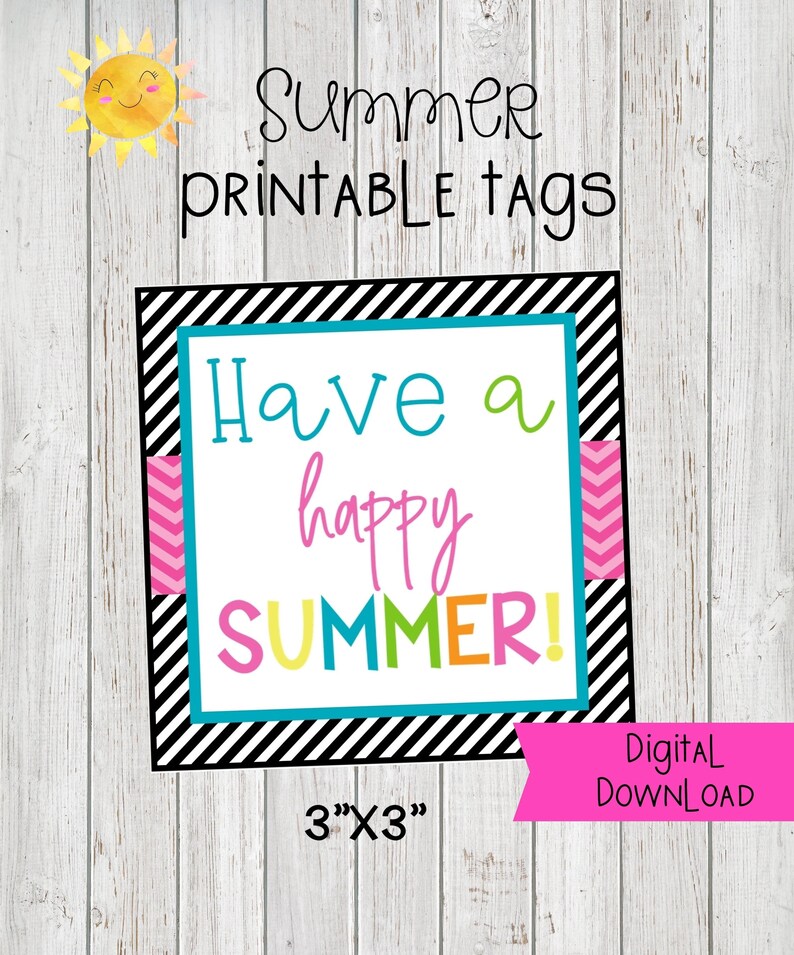 Have a Happy Summer Printable Gift Tag-summer Gift Tags-summer | Etsy