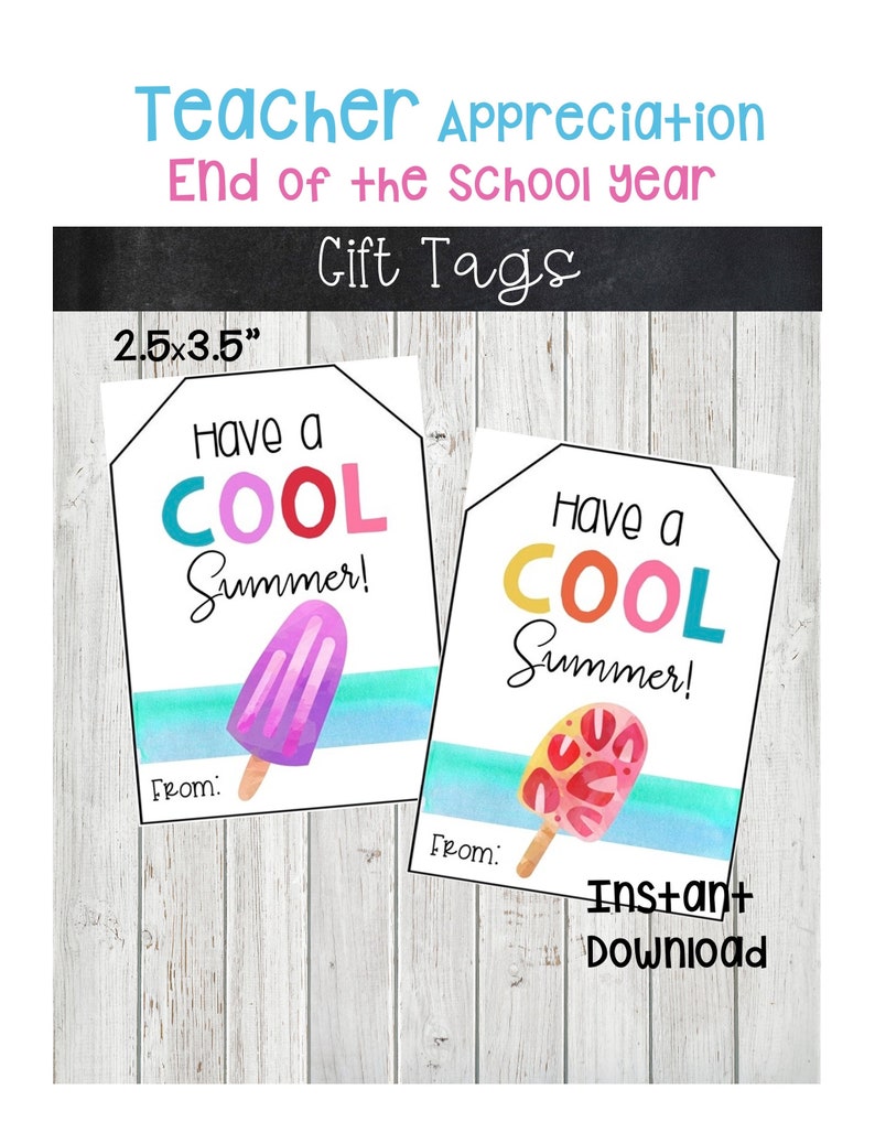 Have a Cool Summer Printable Gift Tags-end of School Year Gift | Etsy
