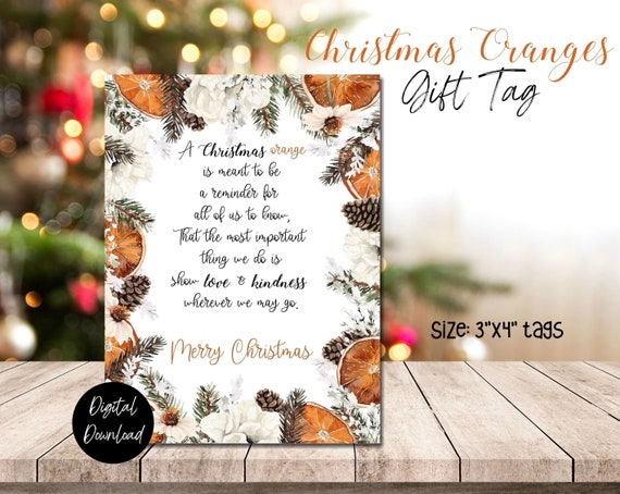 Christmas Oranges Gift Tags Printable Christmas Oranges Gift | Etsy