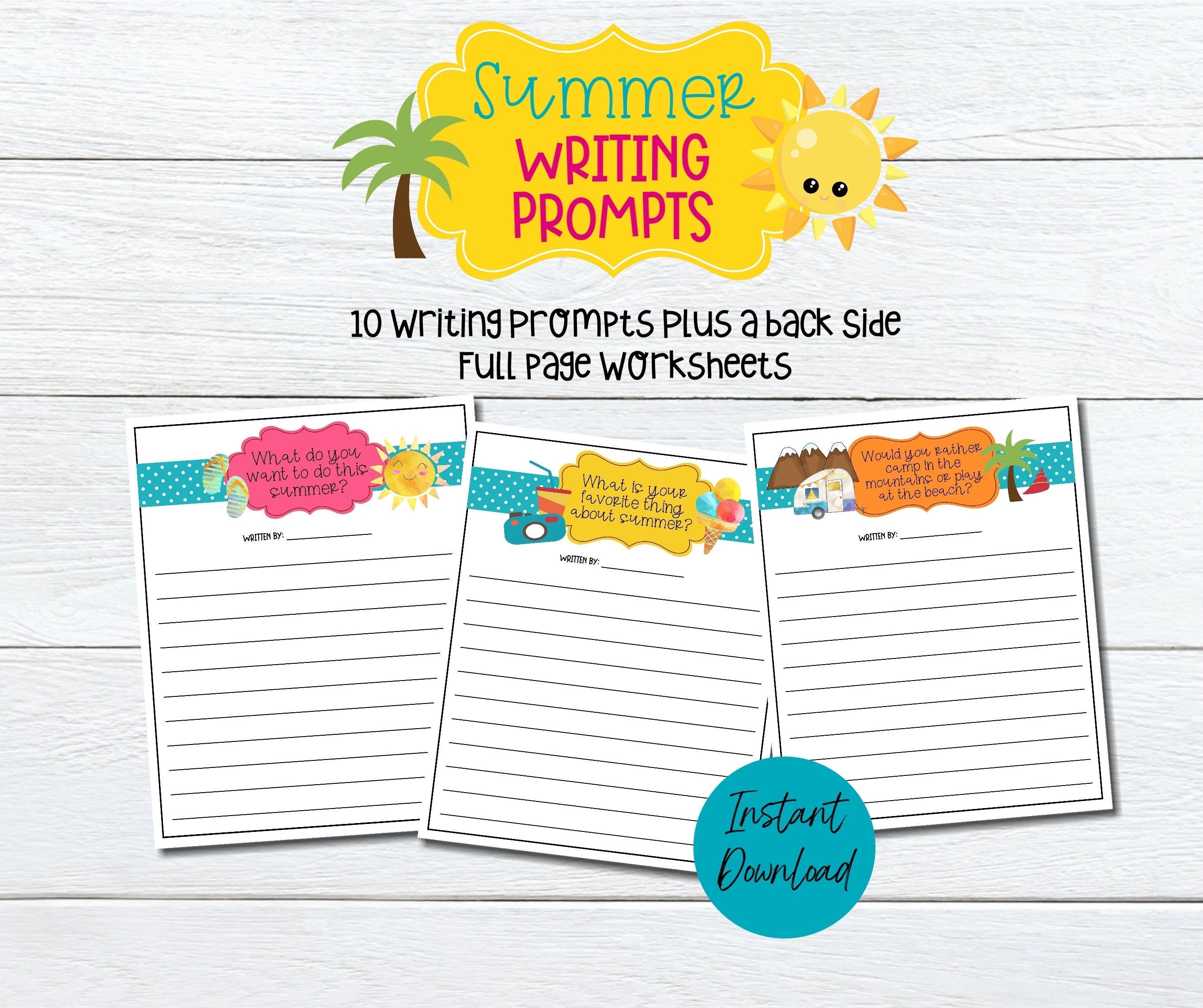 Beach Camp Journal Prompts