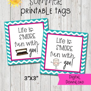 Life is S'more Fun With You Printable Tags-summer Tags-s'mores ...