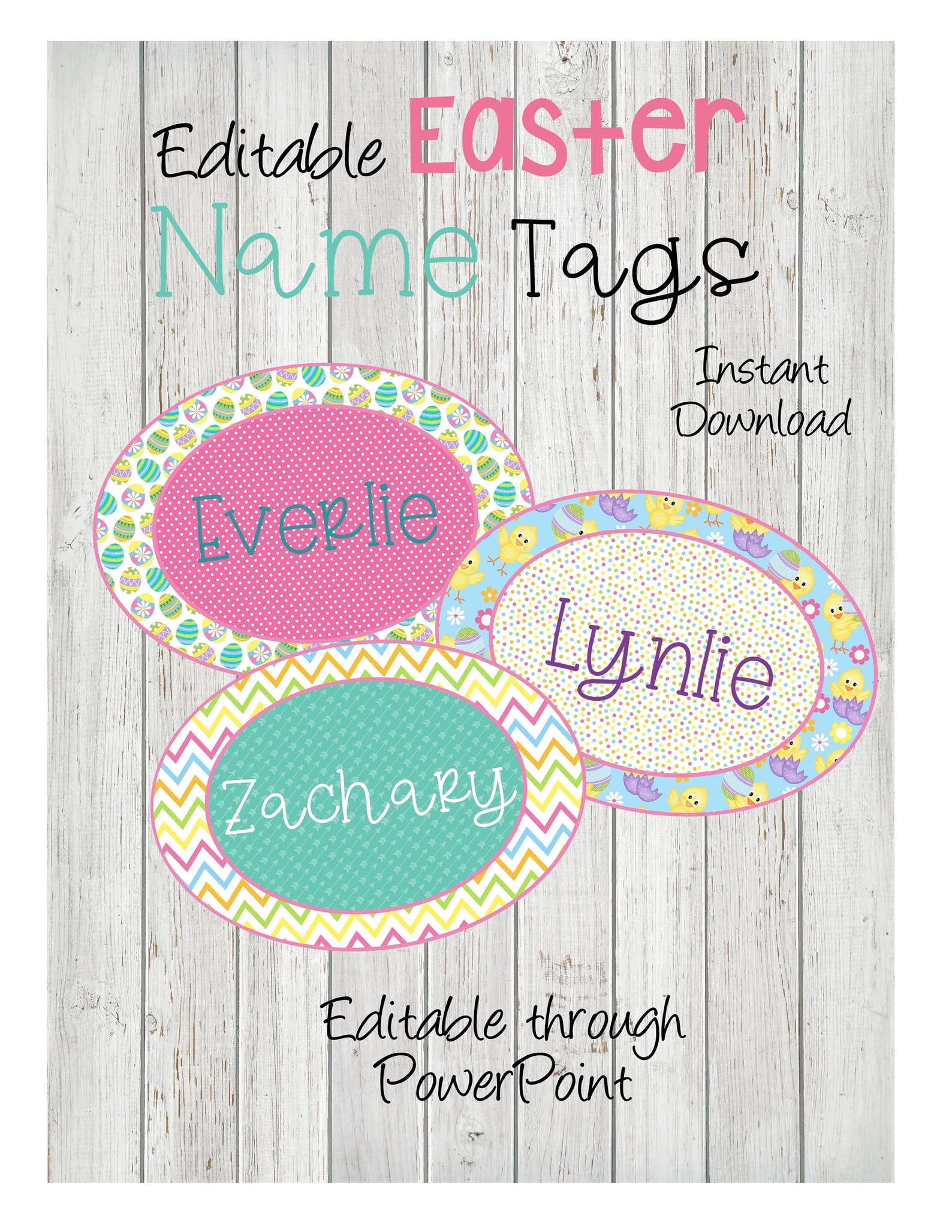 Editable Easter Egg Name Tags for Easter Baskets Easter - Etsy