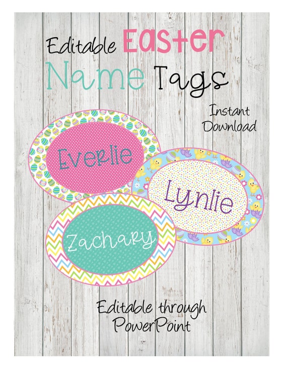 Editable Easter Egg Name Tags for Easter Baskets Easter - Etsy