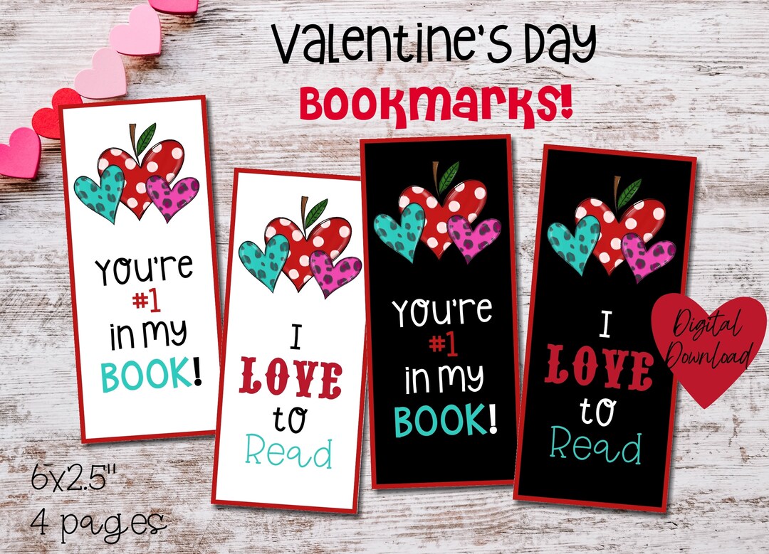 Bookmarks for Valentine's Day, Kids Valentines for School, Valentine ...