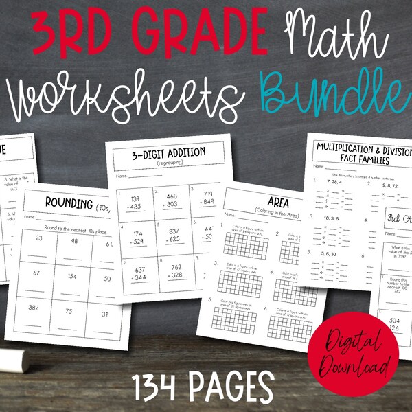 Math Worksheets - Etsy