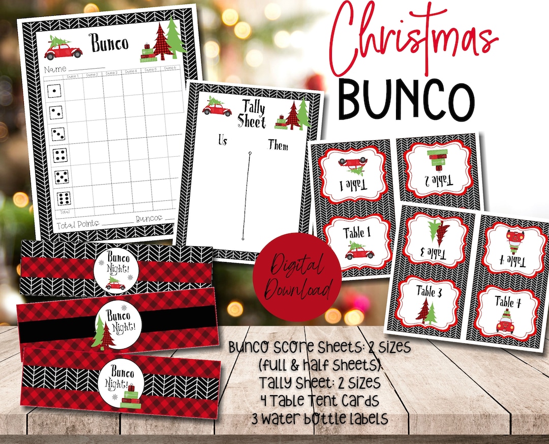 Christmas Bunco Bundle Pack, Christmas Bunco Printables, Bunco Labels ...