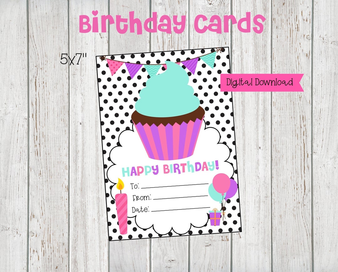 Kids Birthday Cards Student Birthday Cards 5x7 Happy - Etsy