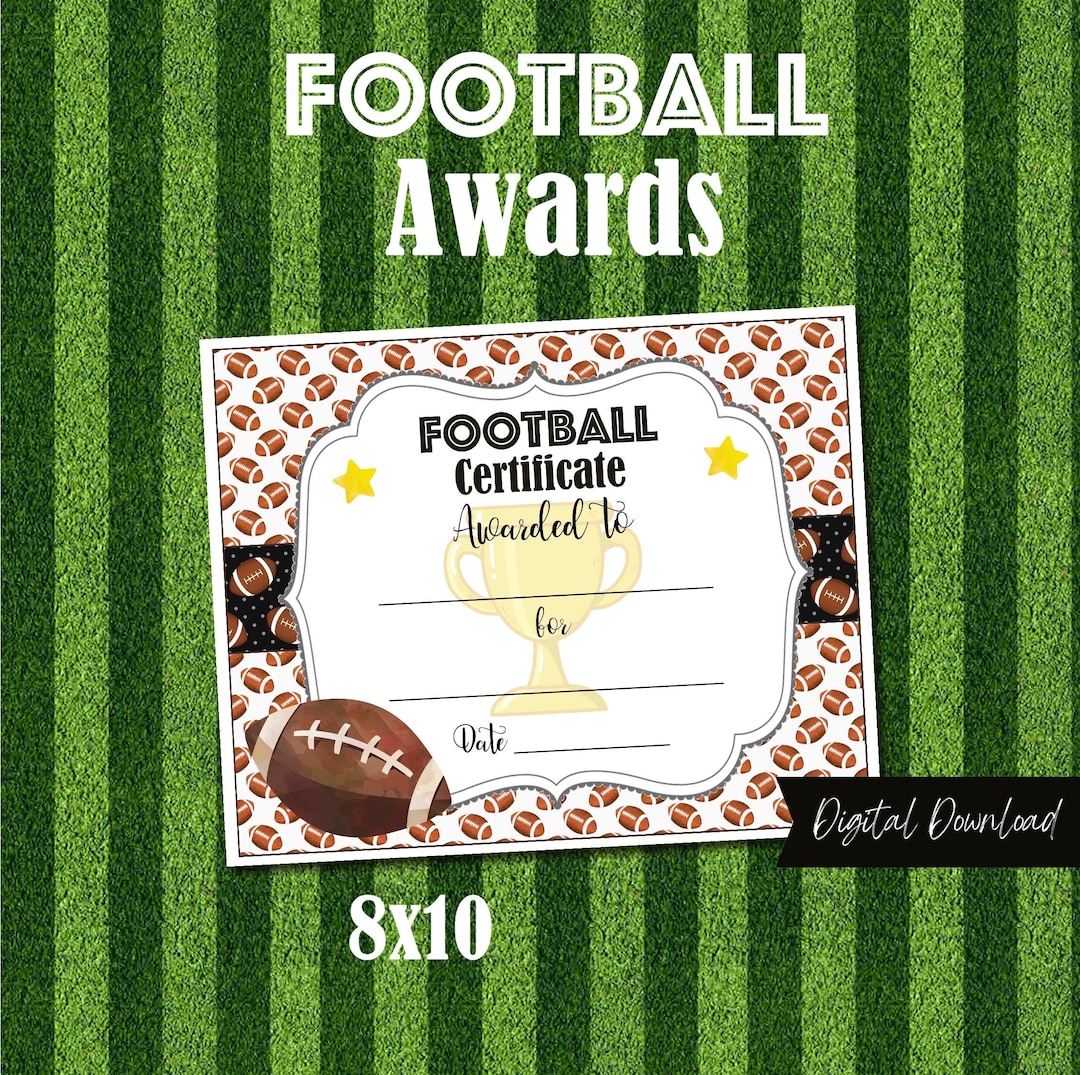Football Award Certificates, Kids Football Awards, Boys Football ...