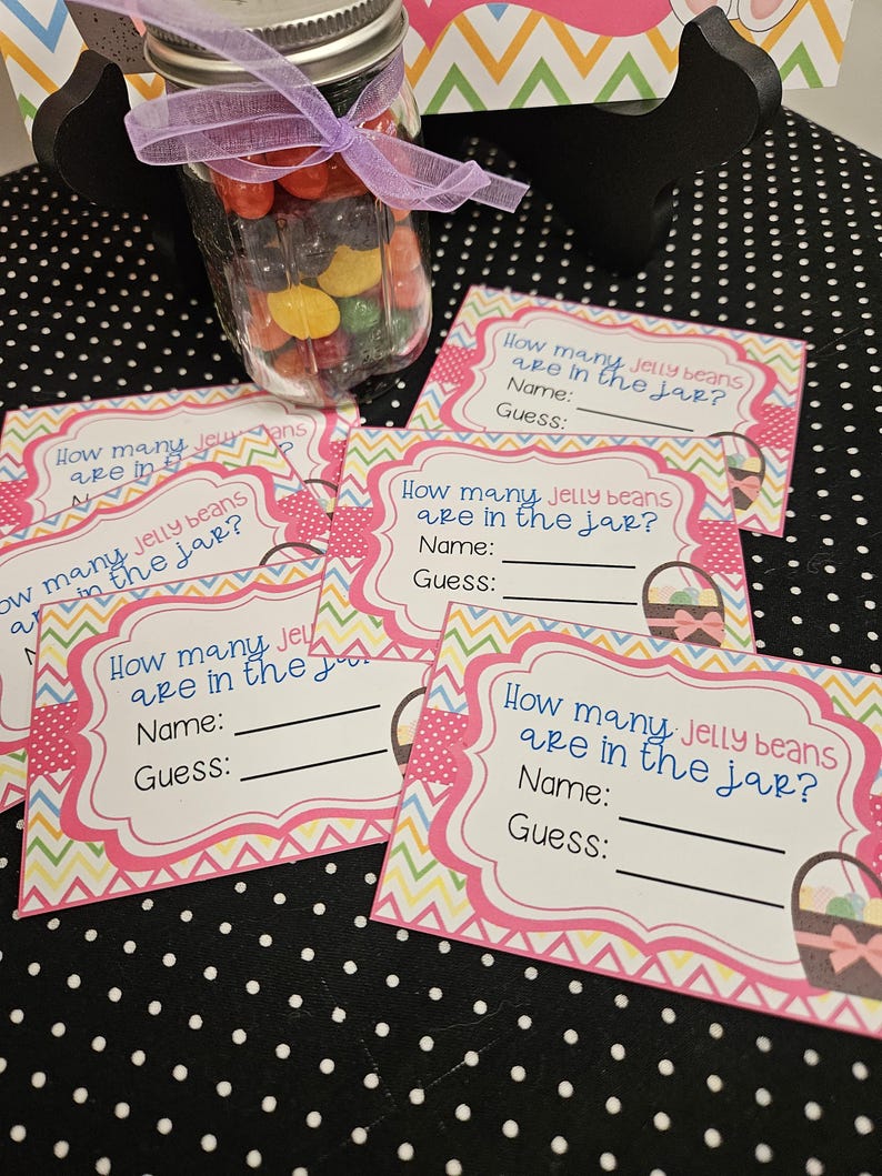 Guess How Many Jelly Beans Are in the Jar, Easter Guessing Game, Easter ...