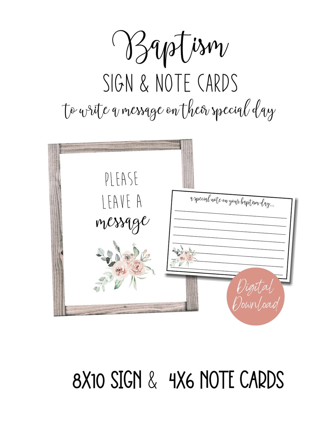 Baptism Message Cards, Baptism Notecards, Messages for Baptism Day ...