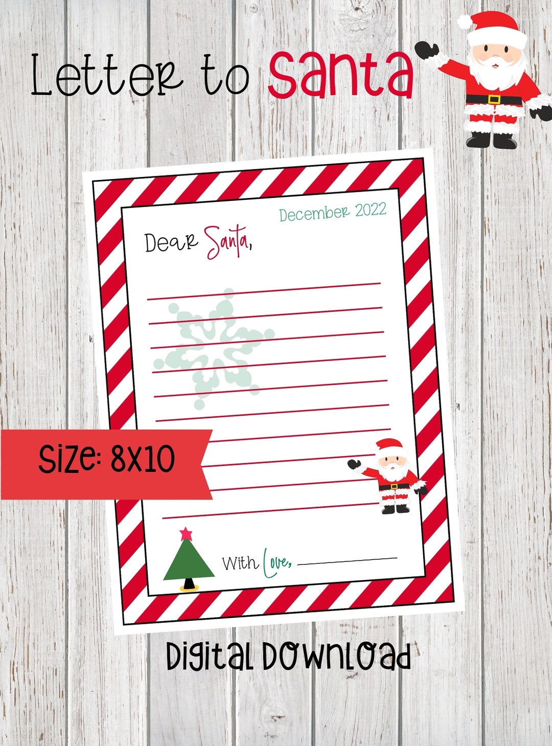 Santa Letter Christmas Letter Dear Santa Stationary - Etsy