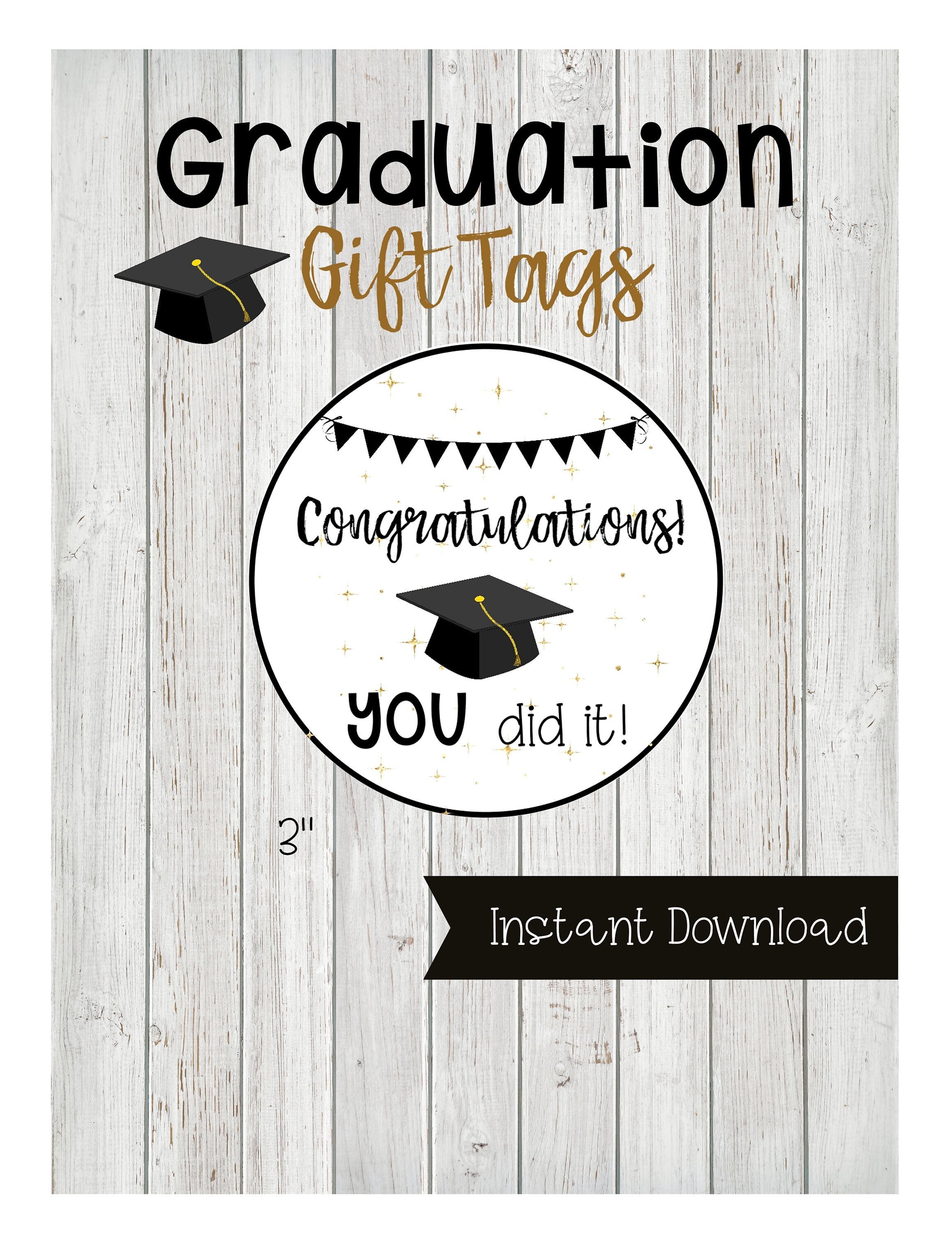 Graduation Gift Tags-Congratulations You Did It-Graduation | Etsy