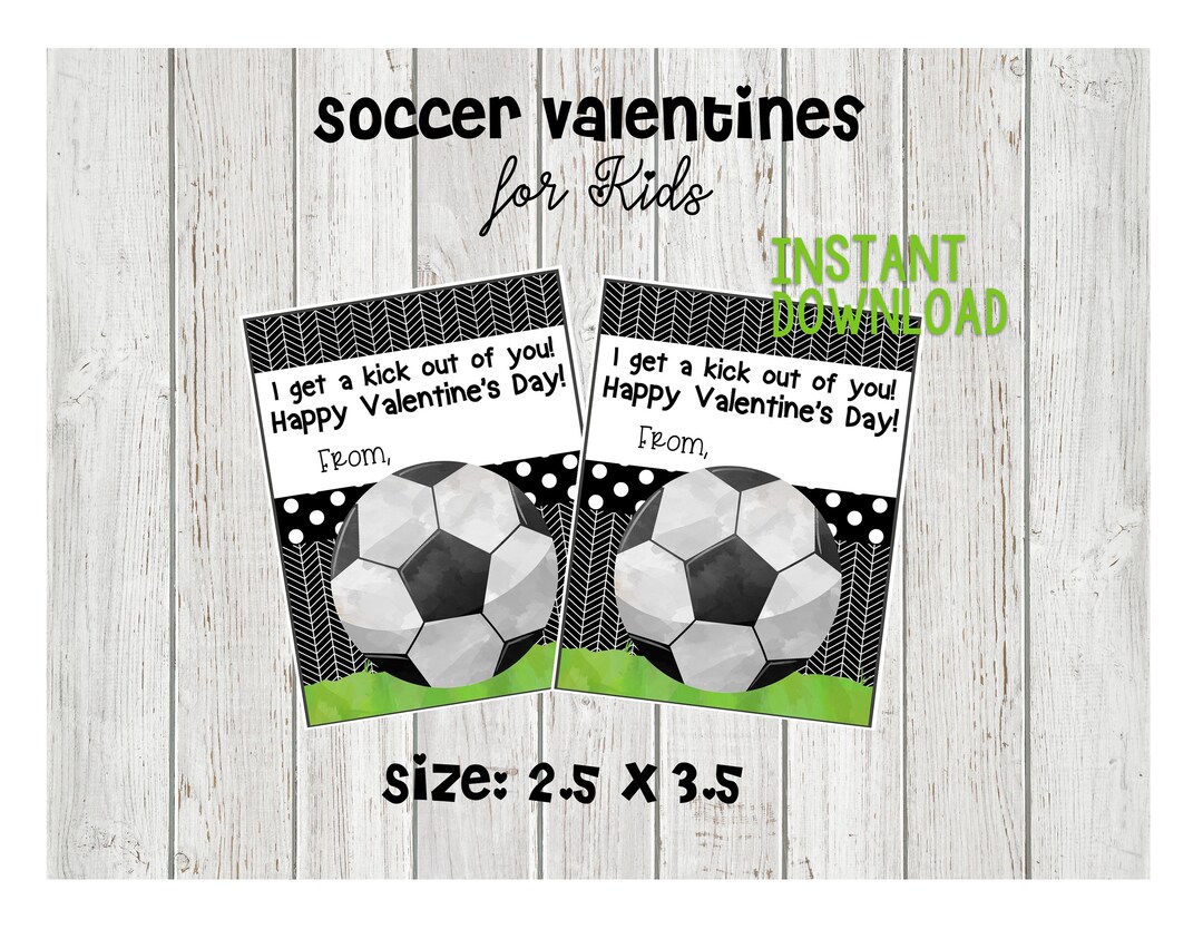 Printable Soccer Valentine's Day Cards Valentines Day - Etsy