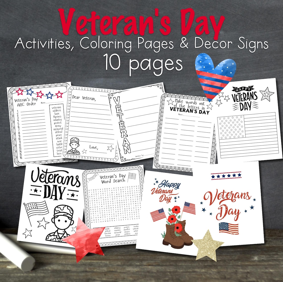 Kids Veteran's Day Activities, Classroom Worksheets for Veteran's Day ...