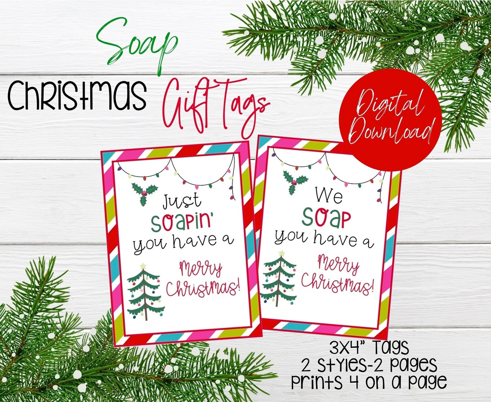 Soap Christmas Gift Tags Christmas Hand Soap Tags Holiday - Etsy