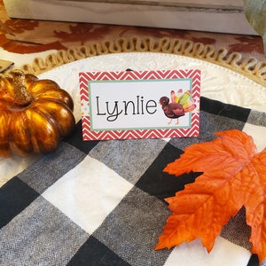 Place Setting Name Cards, Thanksgiving Dinner Place Cards, Thanksgiving ...