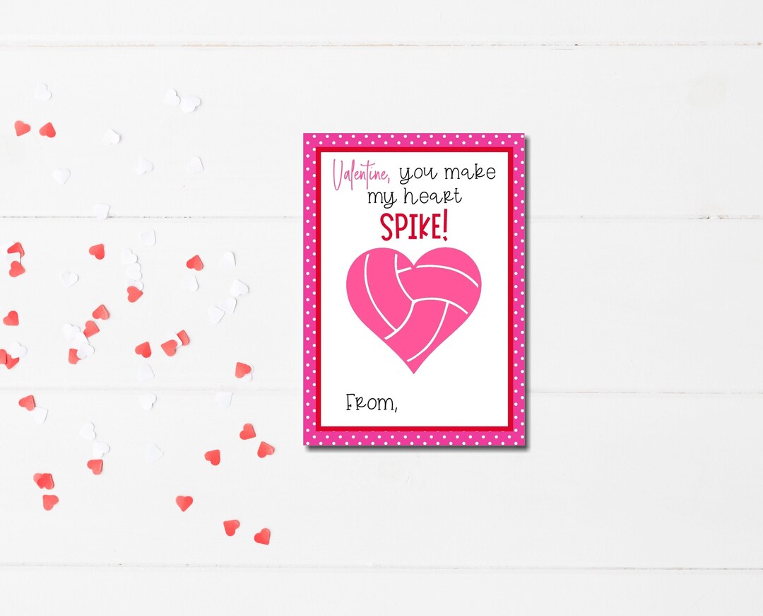 Volleyball Valentine's Day Cards, Volleyball Valentines, Kids Valentine ...