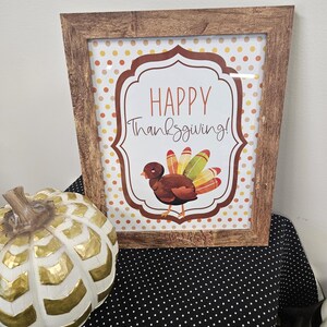 Set of 4 Printable Thanksgiving Signs, 8x10 Thanksgiving Signs, Happy ...