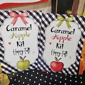 Caramel Apple Kit Gift Tags, Fall Gift Tags for Caramel Apples ...