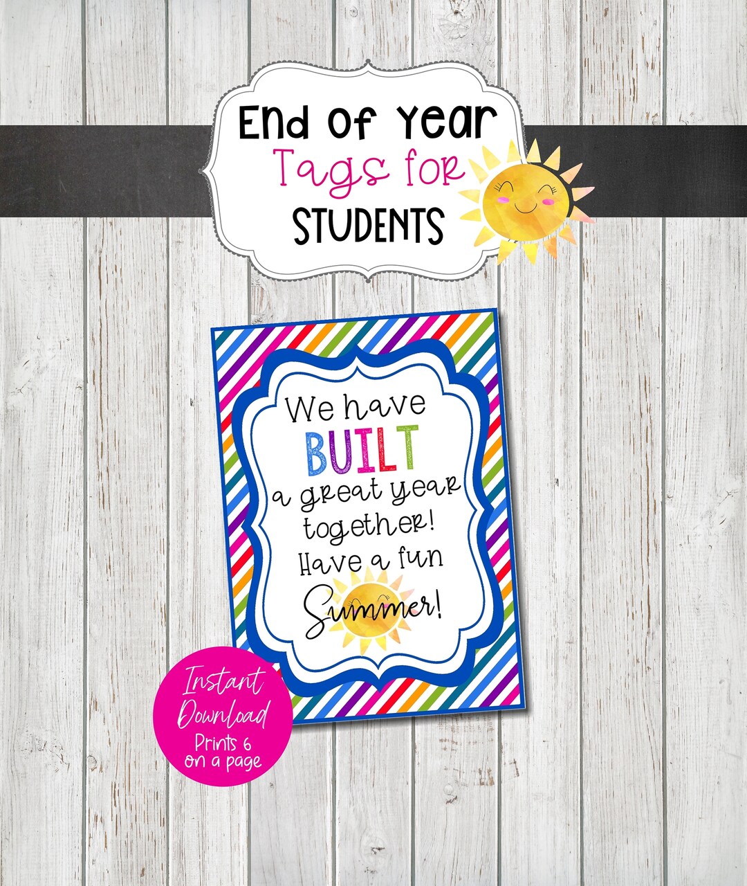 Student Gift Tags, We Have BUILT a Great Year Together Gift Tags for ...