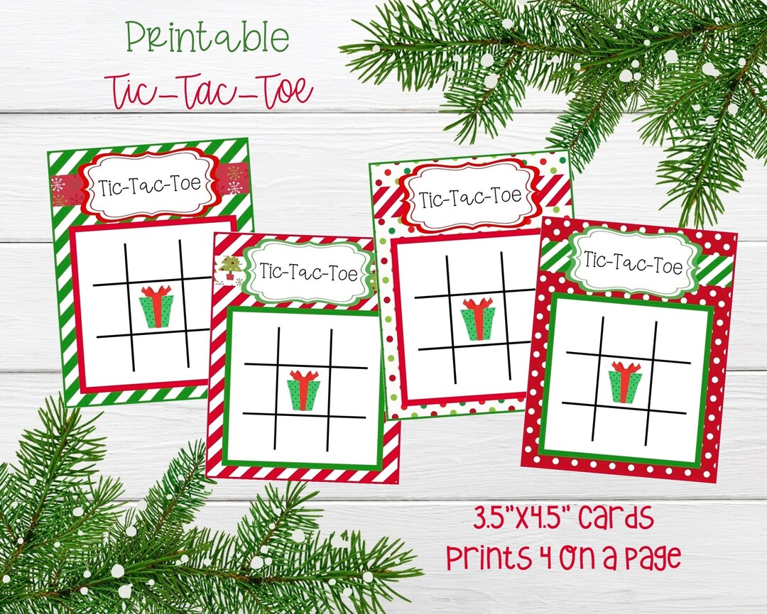 Printable Christmas Tic Tac Toe, Christmas Tic-tac-toe, Christmas ...