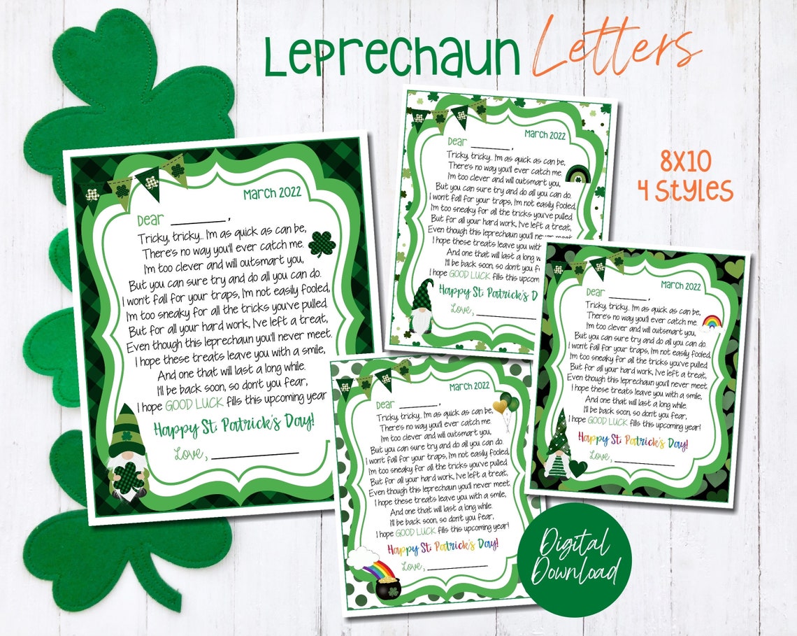 Leprechaun Letters for Kids Printables Letters From a - Etsy