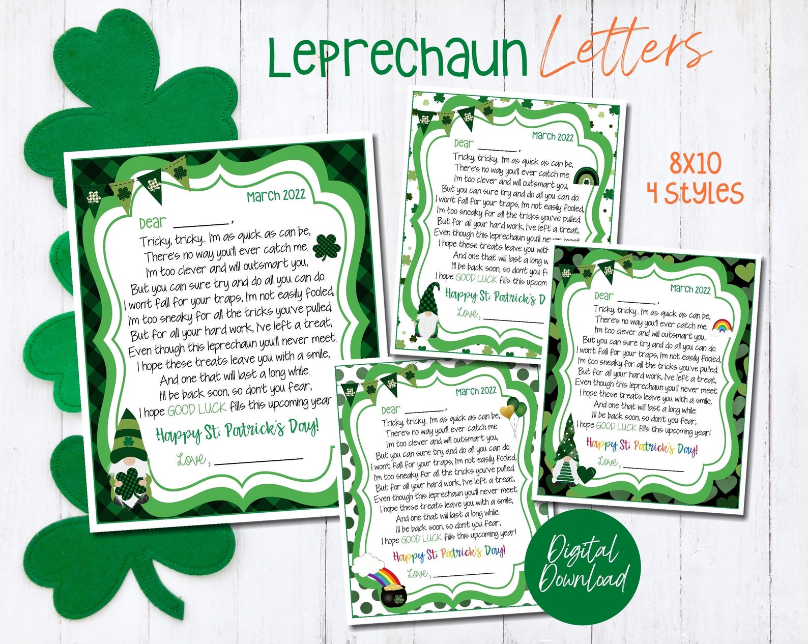 Leprechaun Letters for Kids Printables Letters From a - Etsy