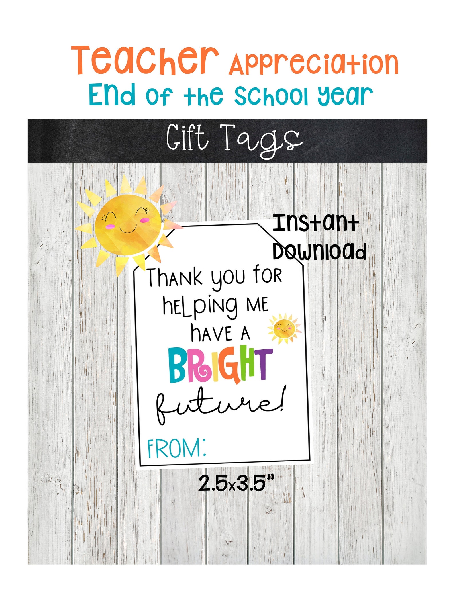 Teacher Gift Tags-Teacher Appreciation Week-End of School Year | Etsy