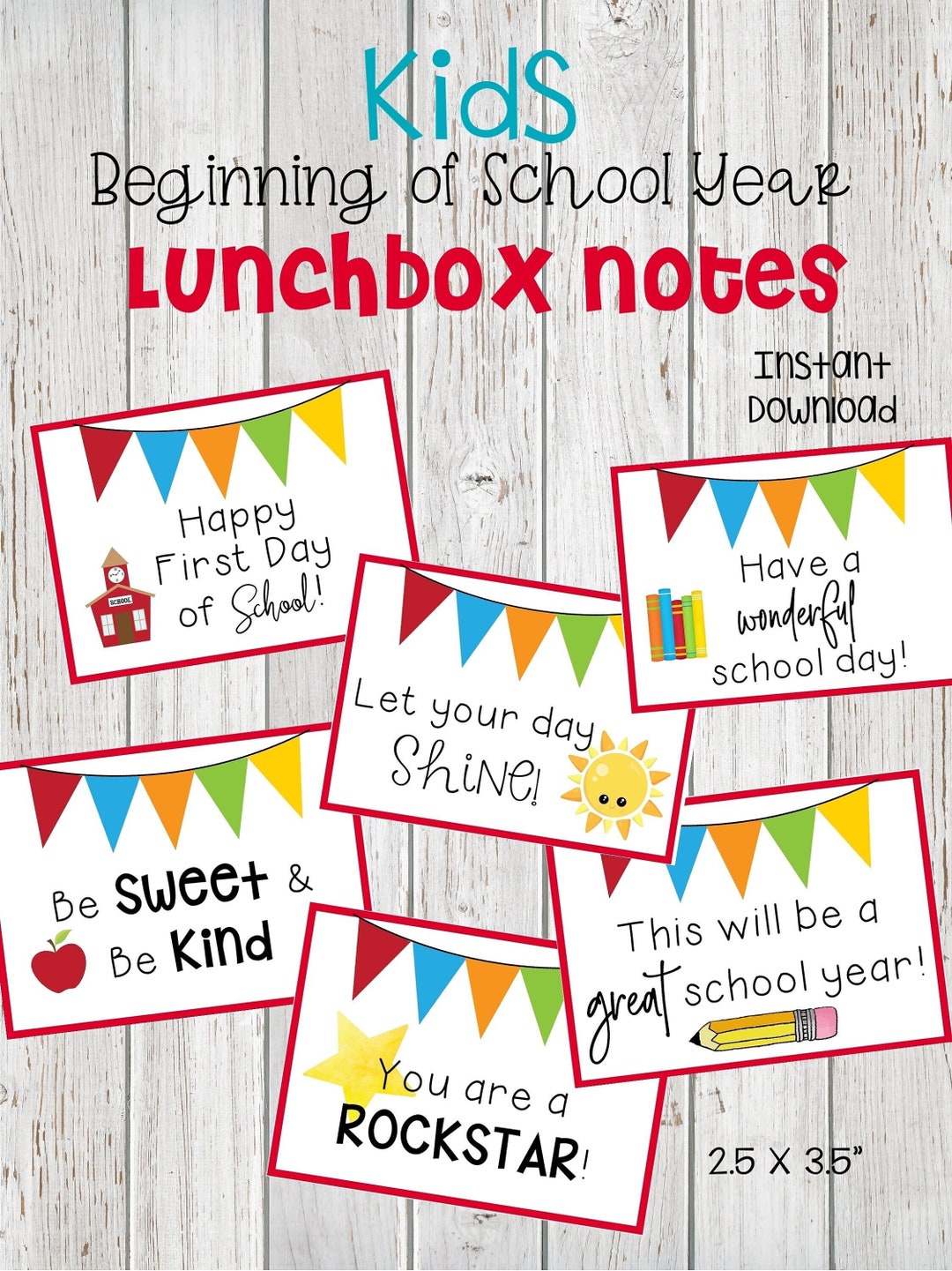 Motivational Lunchbox Notes: First Day of School, Student Motivation ...
