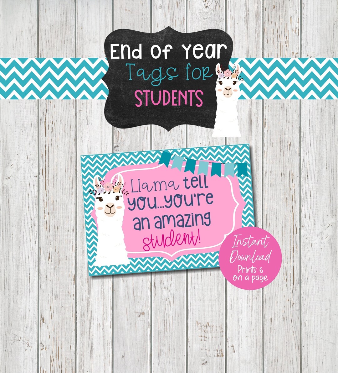 Llama Student Gift Tags, Llama Tell You You're an Amazing Student Tags ...