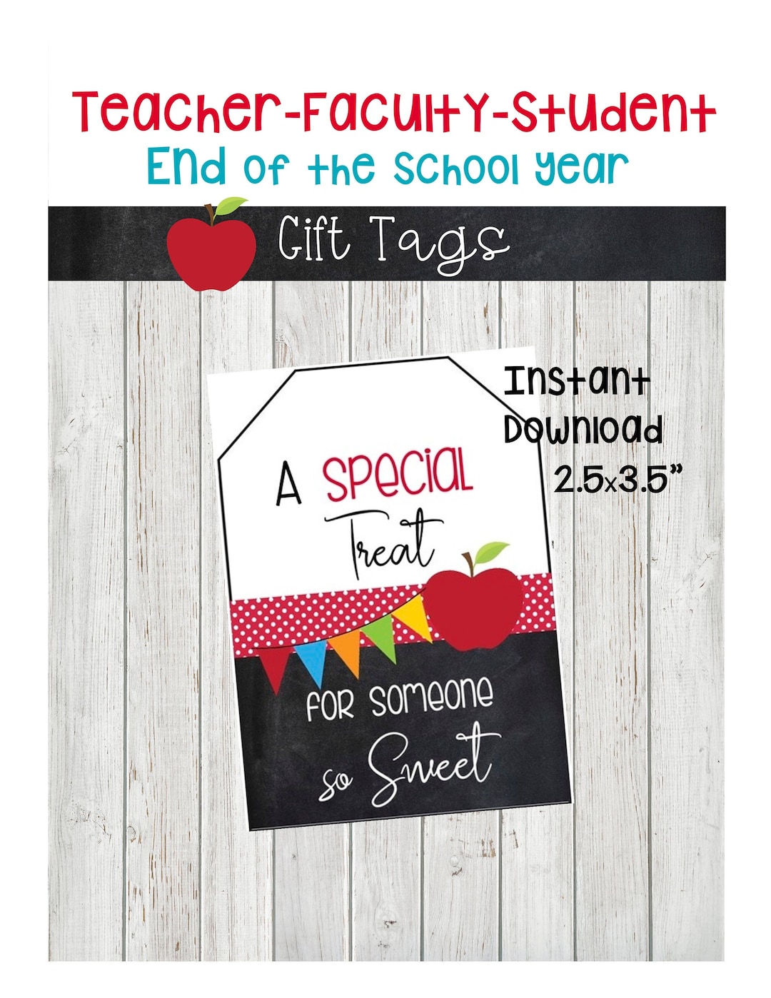 End of School Year Gift Tags, Teacher Appreciation Week, Last Day of ...