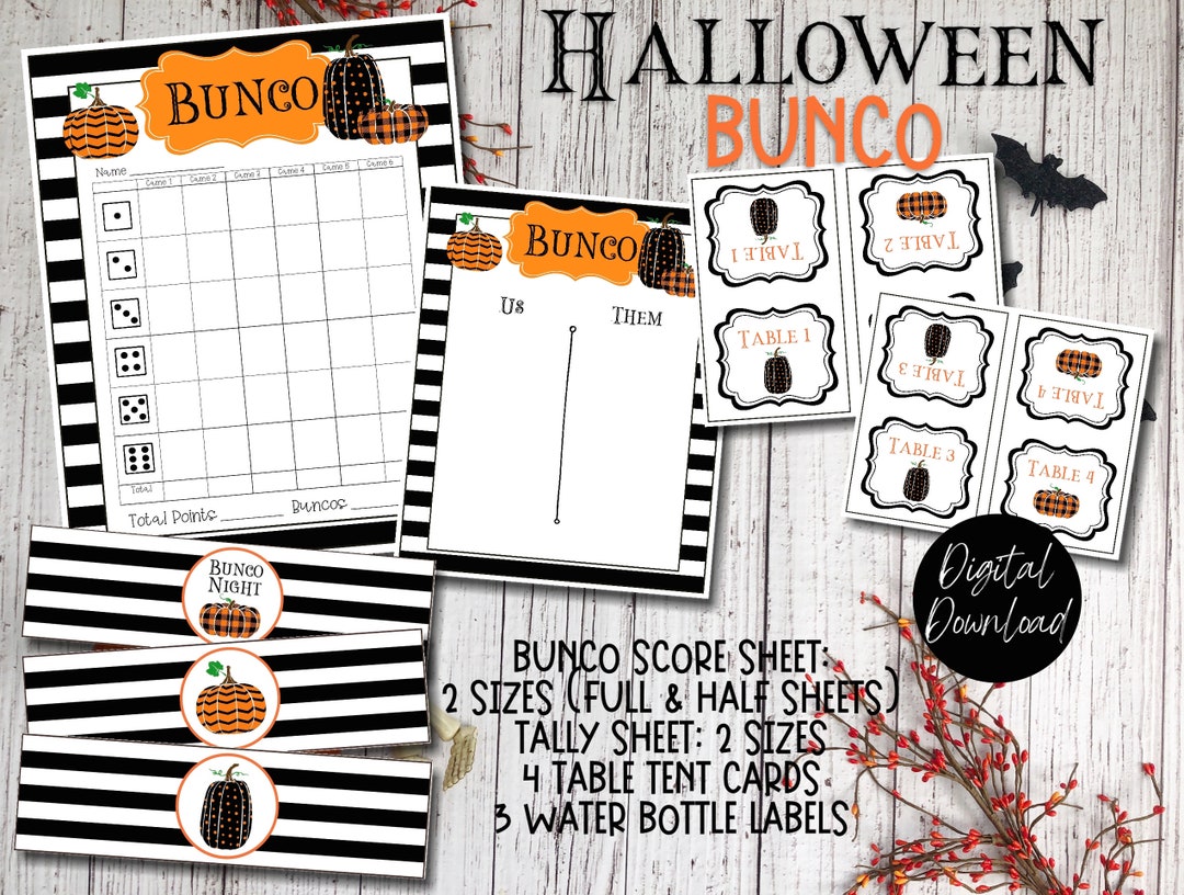Halloween Pumpkins Bunco Printables, Halloween Bunco Bundle, Bunco Game ...