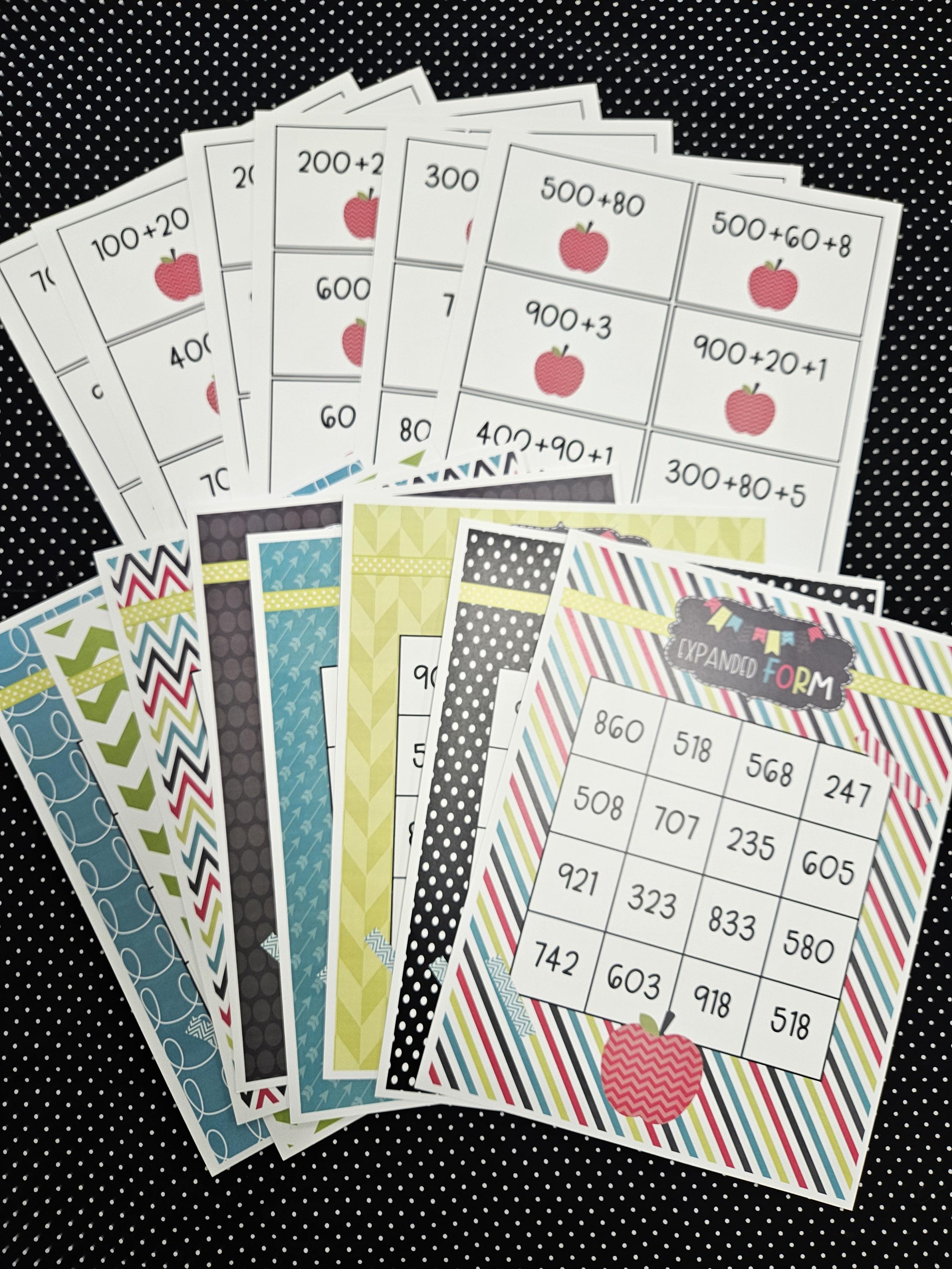 Expanded Form Bingo Game for Students, Math Games for School, 2nd 3rd ...