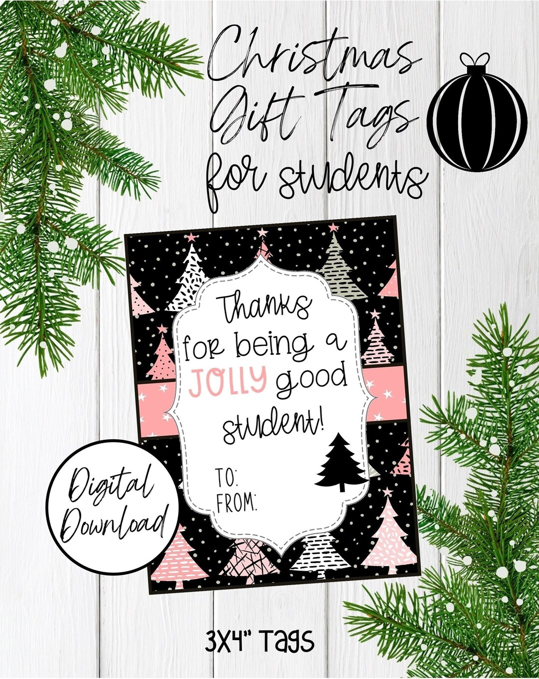 Thanks for Being a Jolly Good Student Christmas Gift Tags for - Etsy