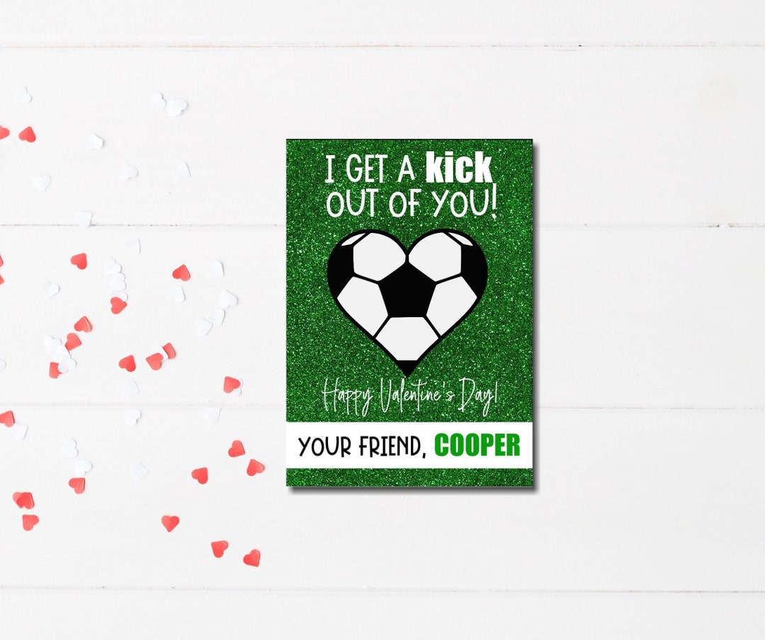 Soccer Valentine's Day Cards for Kids, Soccer Valentines, Classroom ...