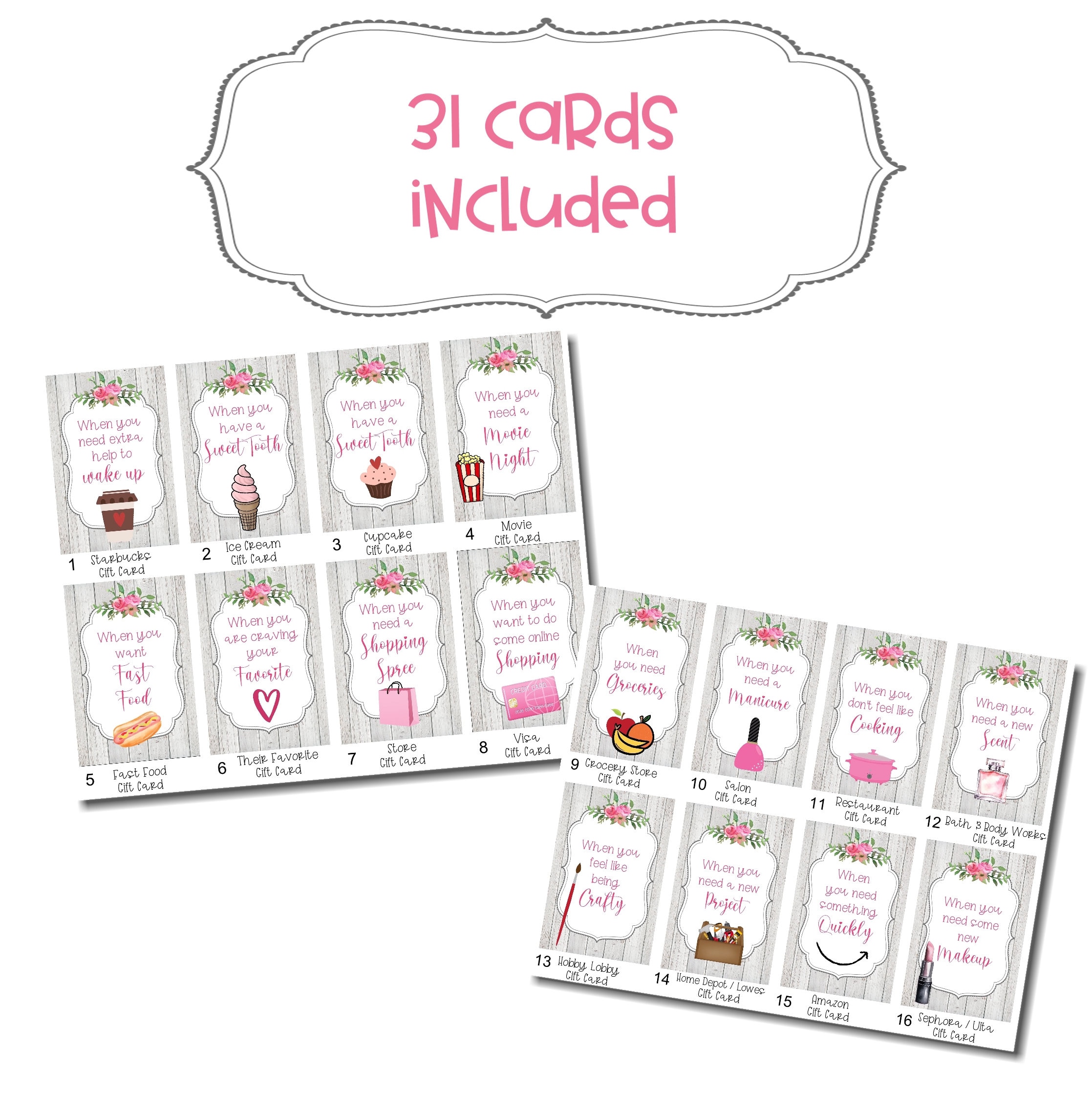 Mother's Day Gift Card Book, Printable 4x6 Mother's Day Gift Card Book ...