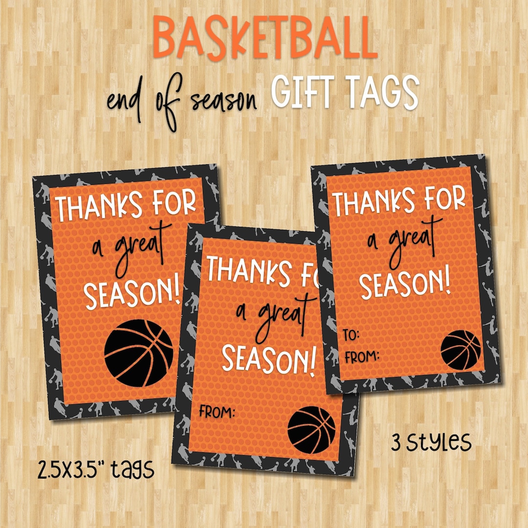 Basketball Gift Tags, End of Season Gift Tags for Basketball ...