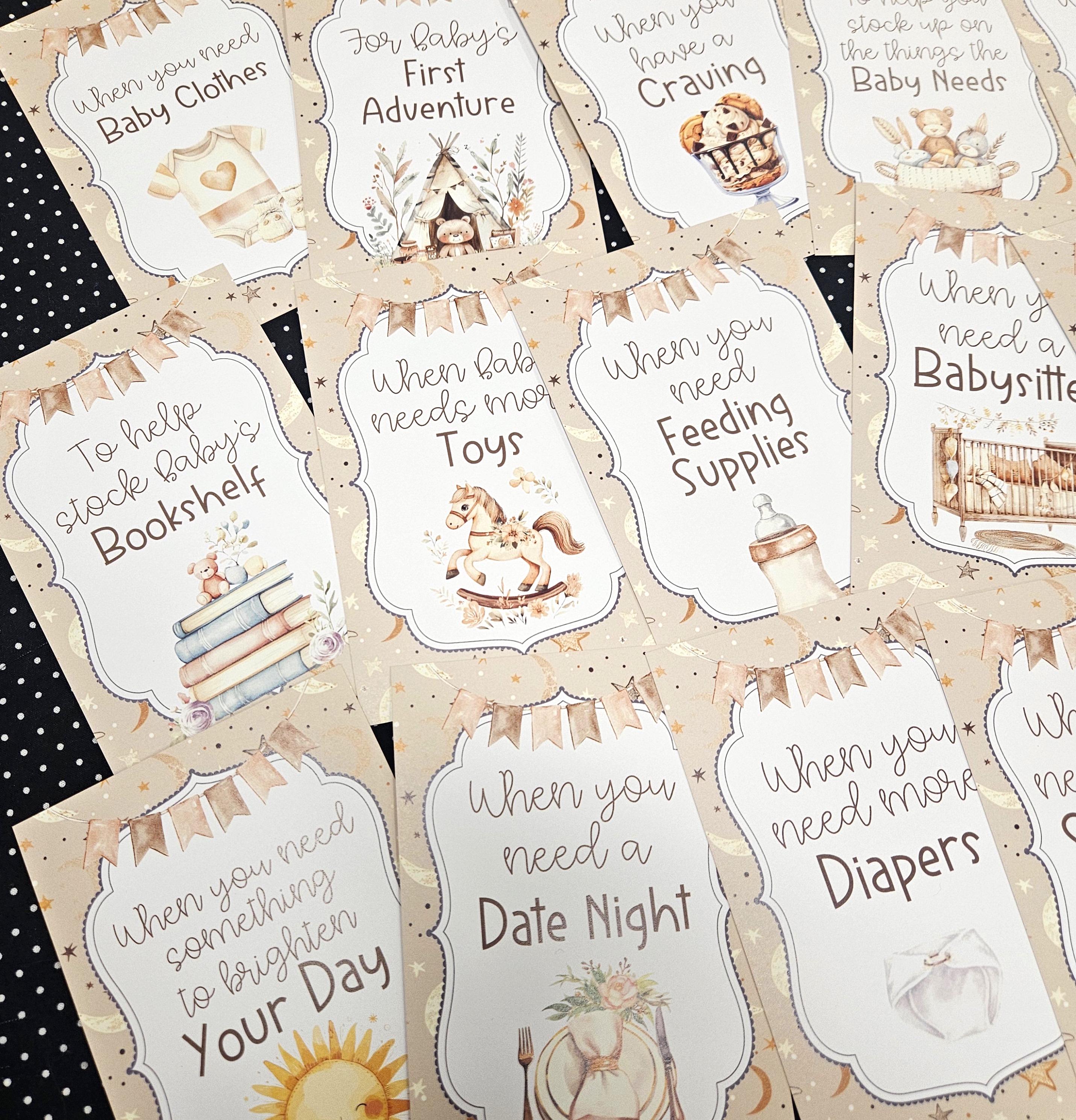 Printable Baby Gift Card Book, Gender Neutral Baby Shower Gift, Gift ...