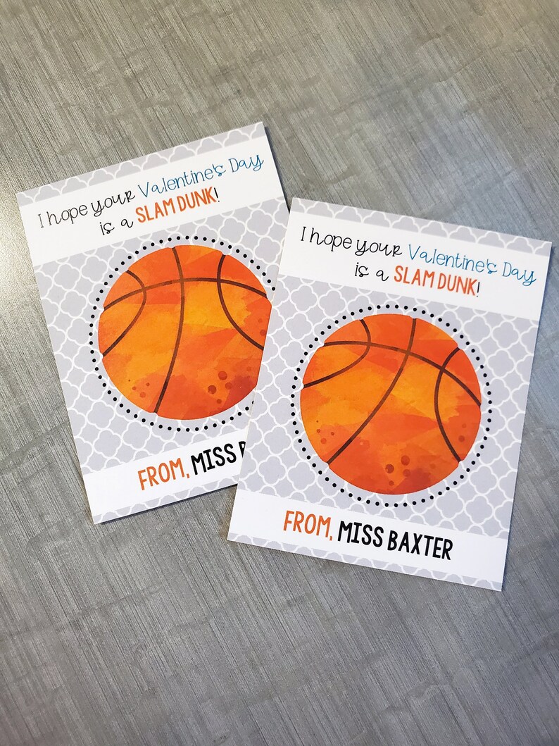 Kids Basketball Valentine Cards Boy Valentine Cards for the - Etsy