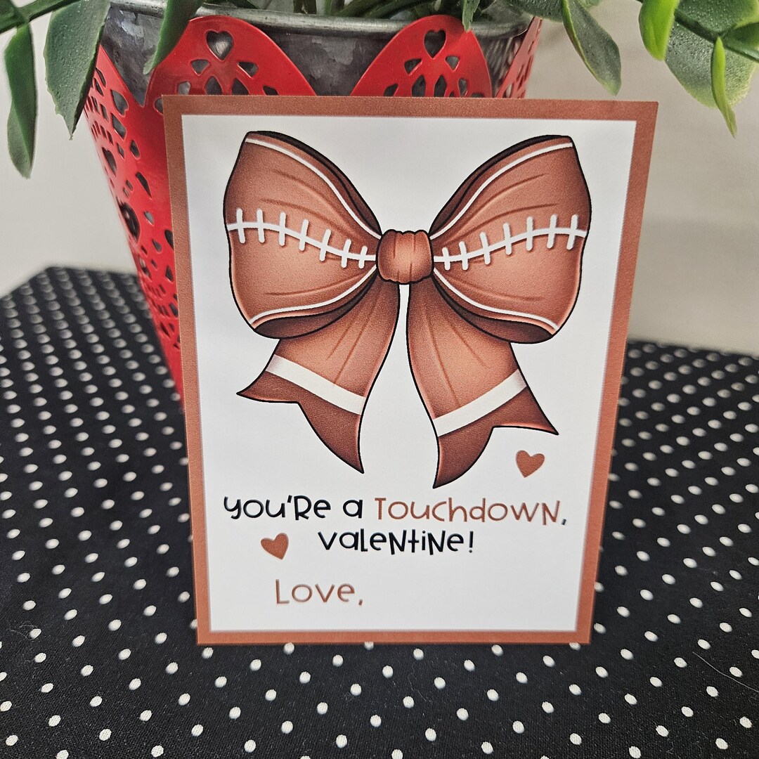 Printable Football Kids Valentines Day Cards, Sports Valentine Cards ...