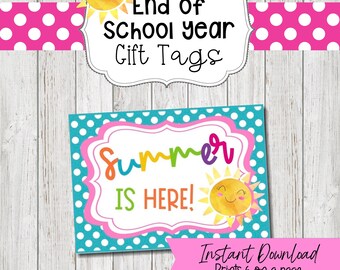 Summer Gift Tags End of School Year - Etsy