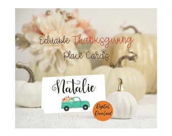 Friendsgiving Place Cards Thanksgiving Dinner Seating Card - Etsy