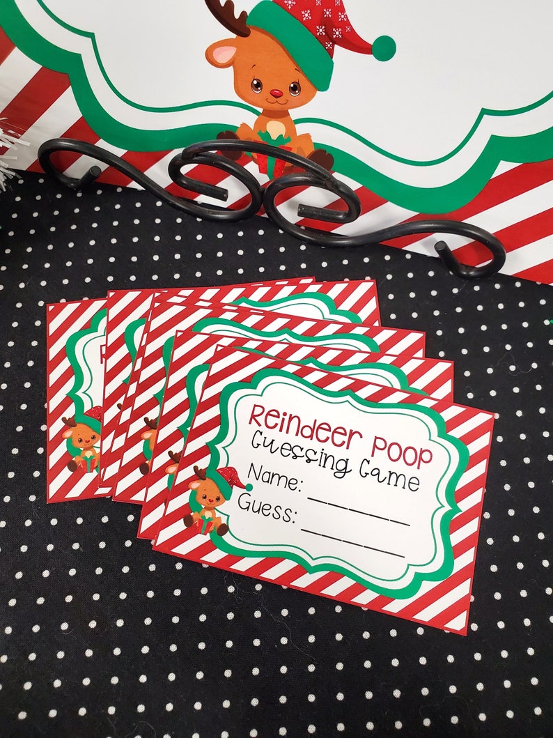 Reindeer Poop Guessing Game, Printable Christmas Guessing Game, Guess ...