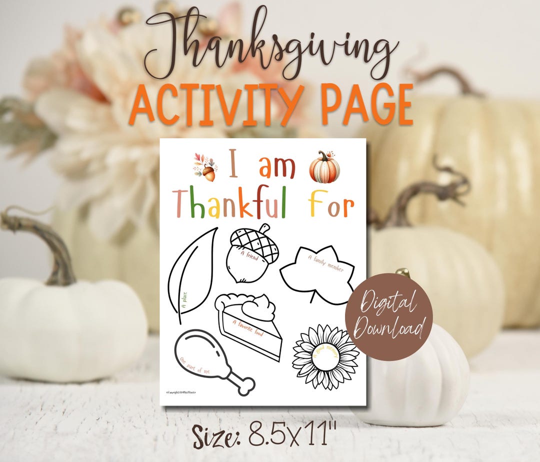 Thankful for Activity for Kids, Classroom Activities for Thanksgiving ...
